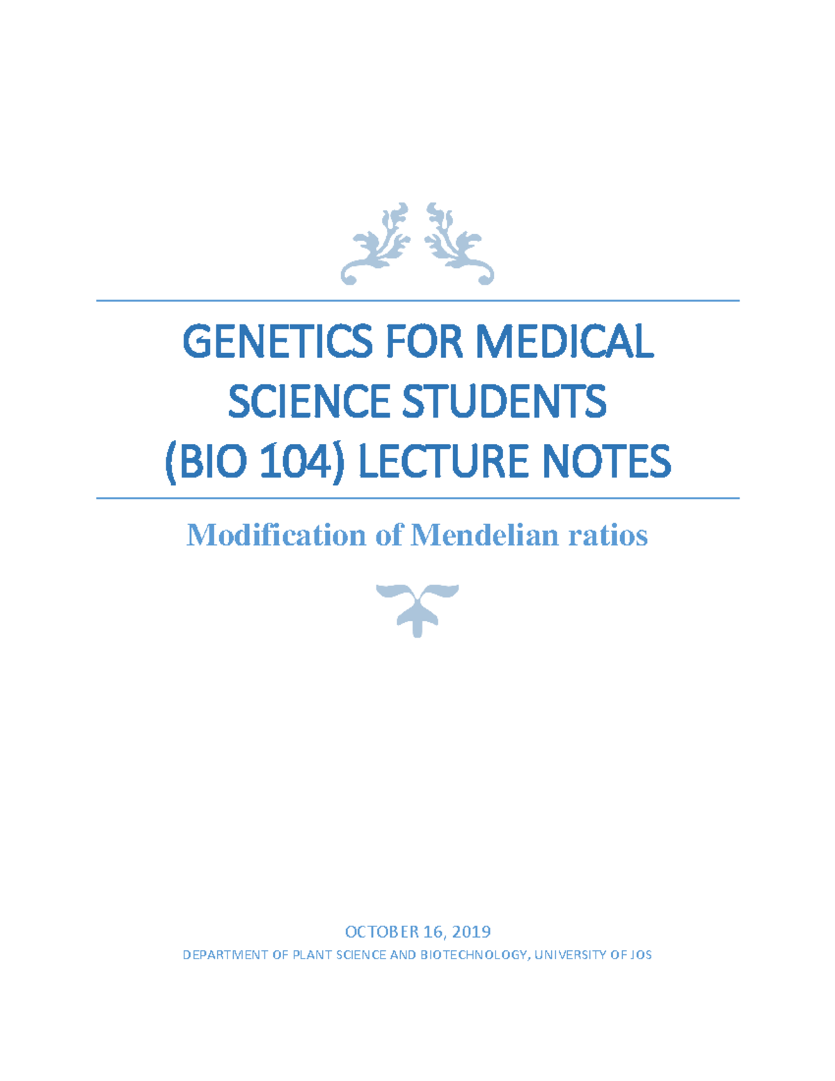 Genetics for medical science students - GENETICS FOR MEDICAL SCIENCE ...