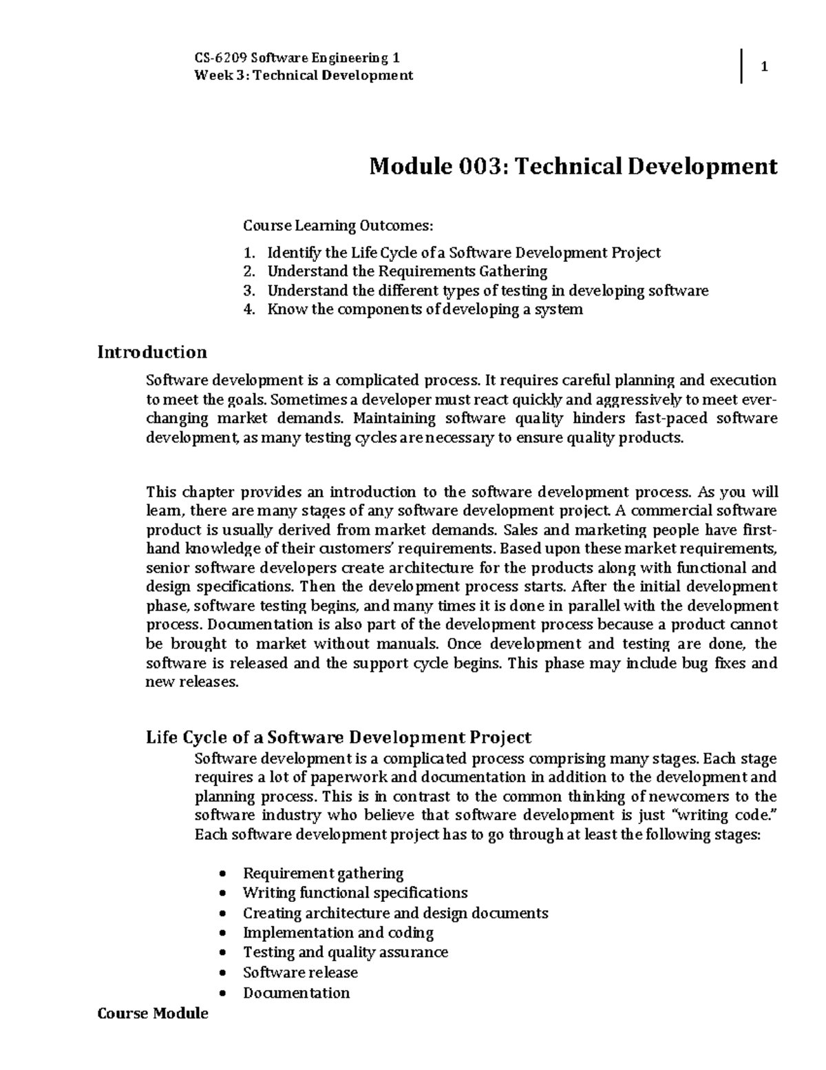 W3 - Technical Development - Week 3: Technical Development 1 Module 003 ...