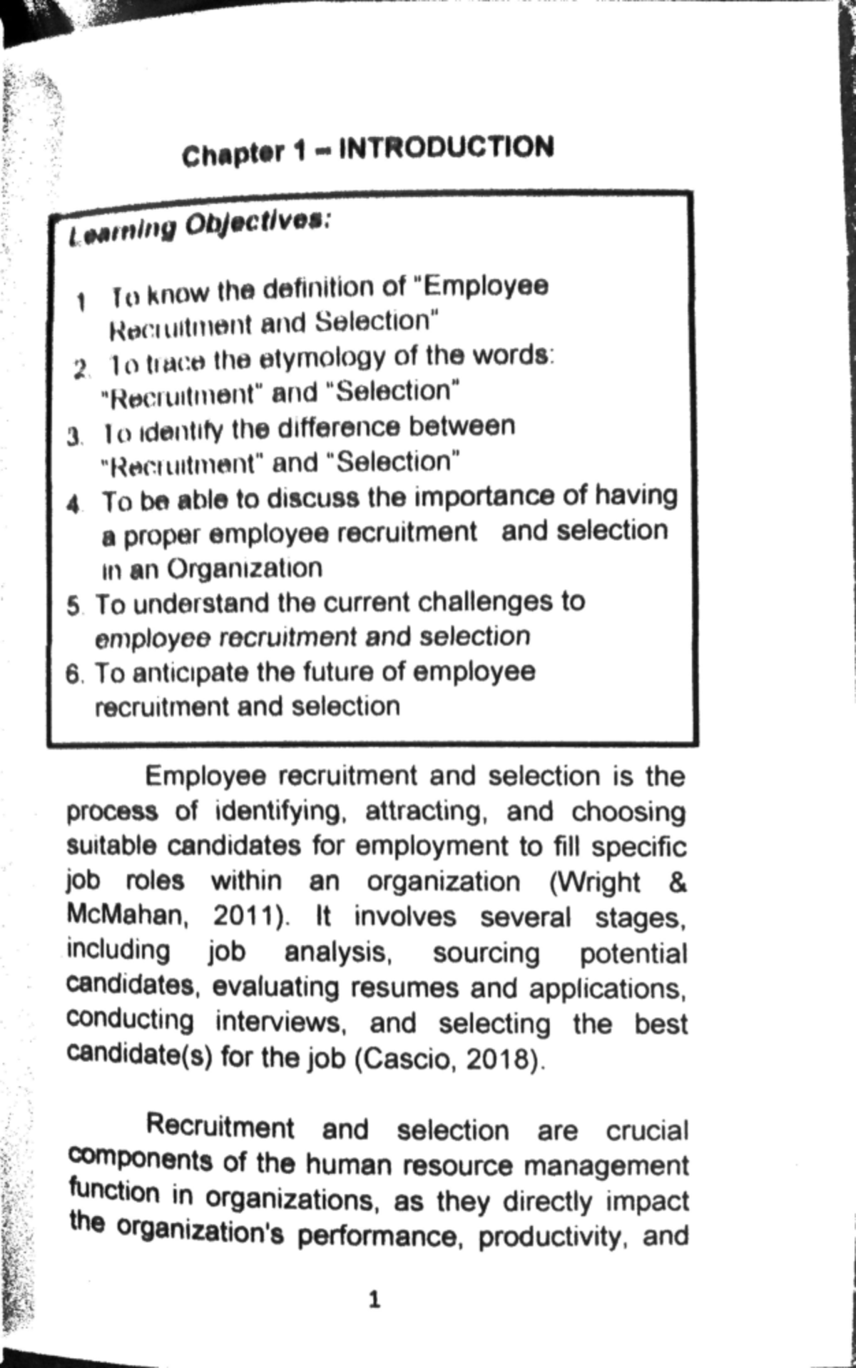 ERS Chapter 1-3 - Human resources Management - Chapter 1 INTRODUCTION ...