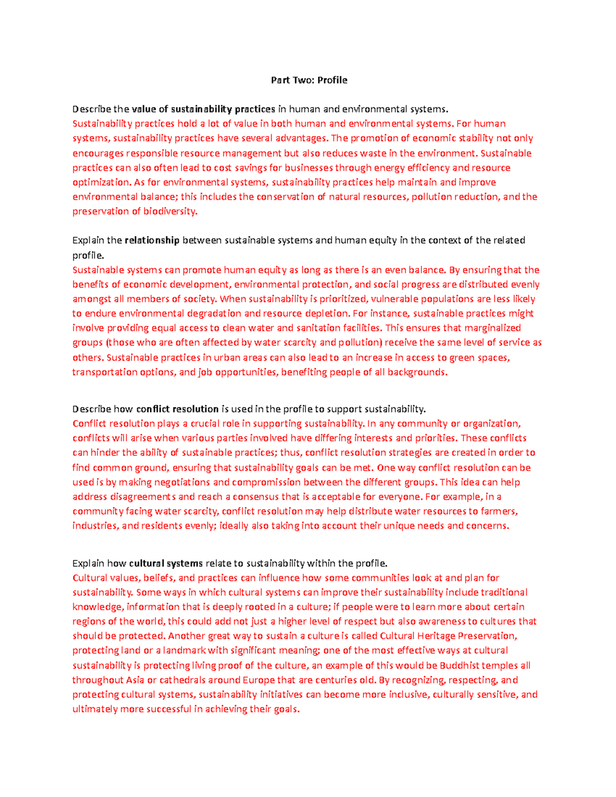 Value of Sustainability Practices in Human and Environmental Systems ...