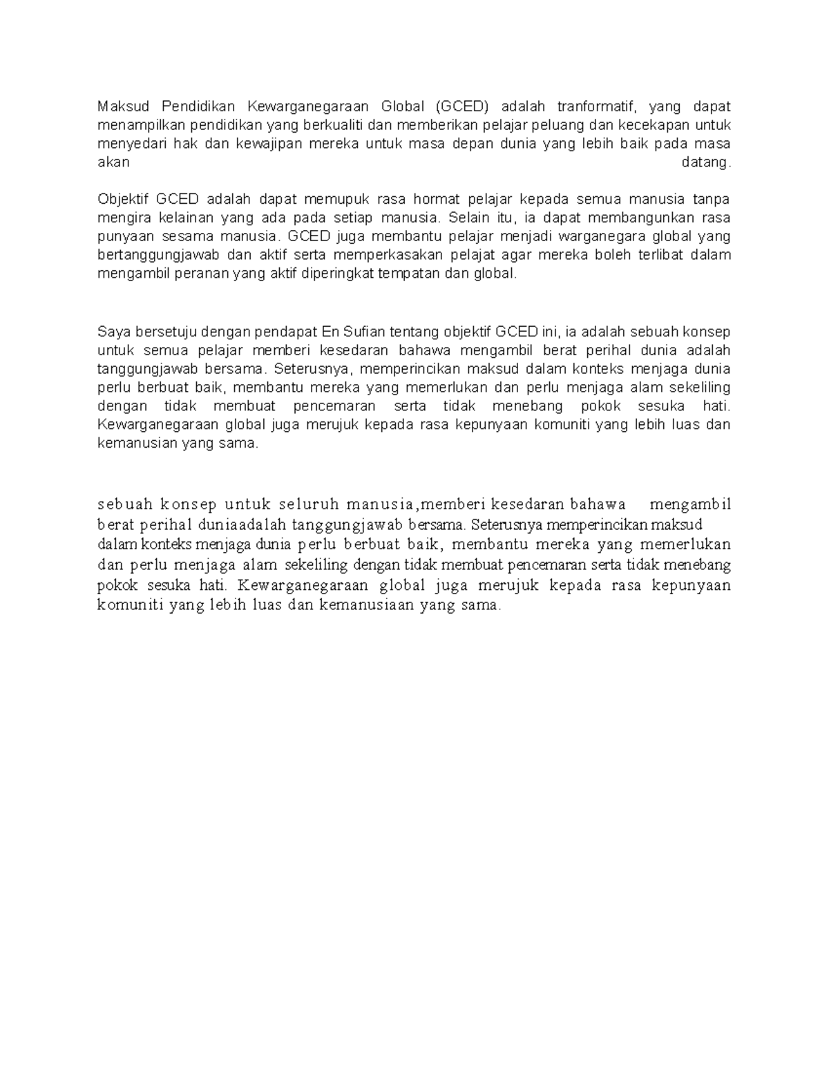 Maksud Pendidikan Kewarganegaraan Global - Objektif GCED adalah dapat ...