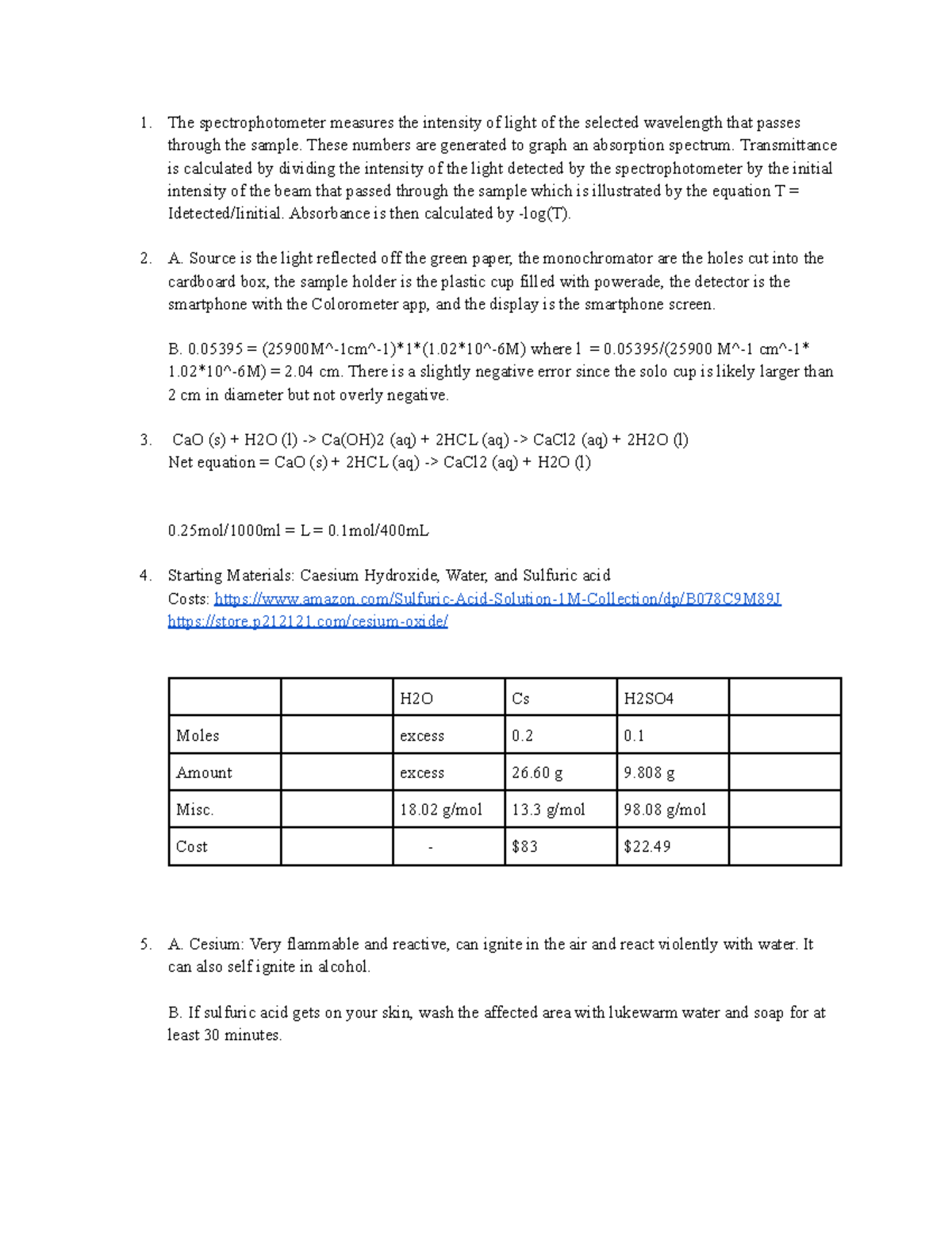 10 Synthesis and Reactivity of Calcium Chloride Assignment - The ...