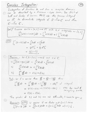 Complex Analysis Test 2 solutions - MATH 331: TEST 2 NO NDTECARDS, BOX ...
