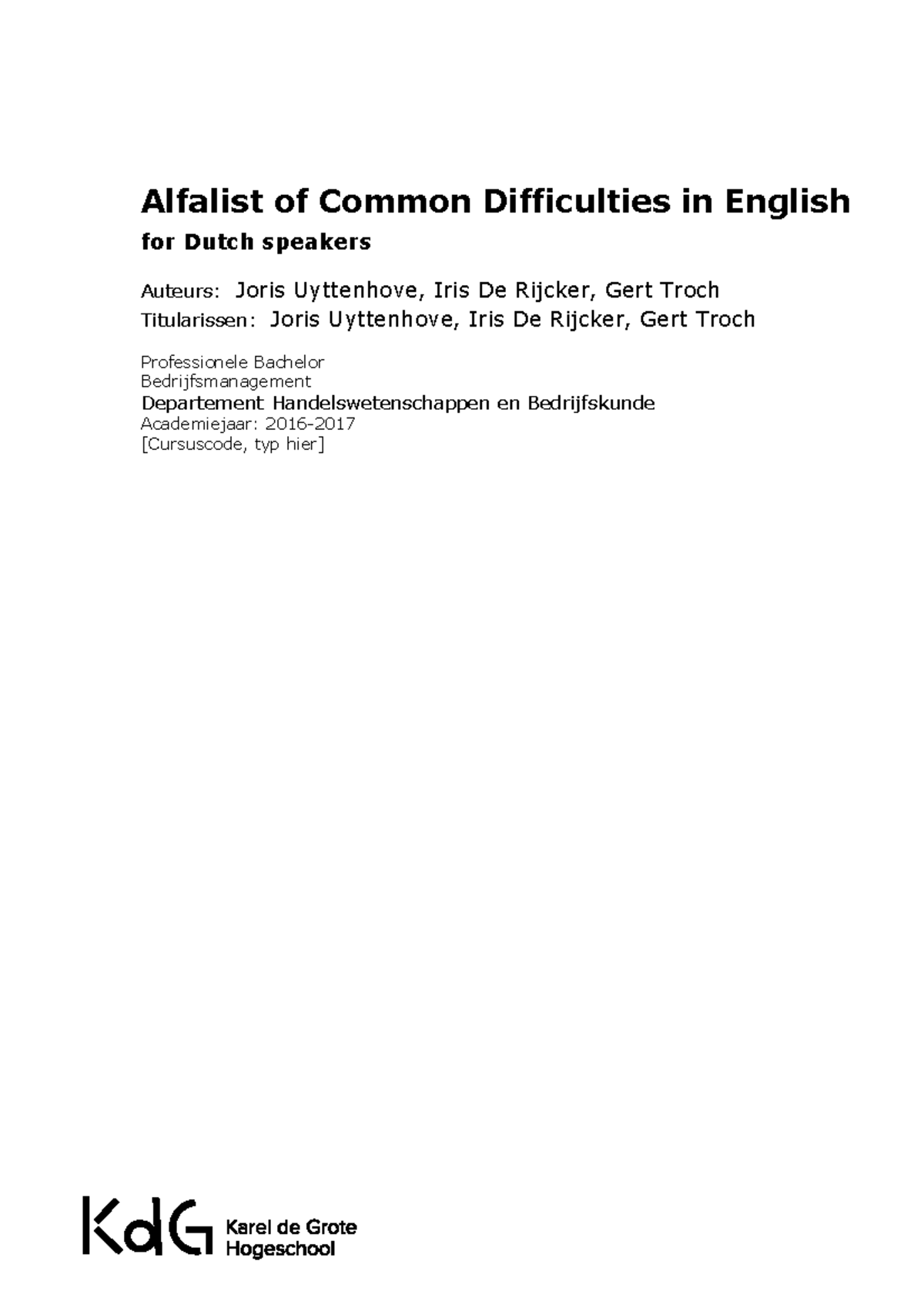 Alfalist List of Common Difficulties - Alfalist of Common Difficulties ...