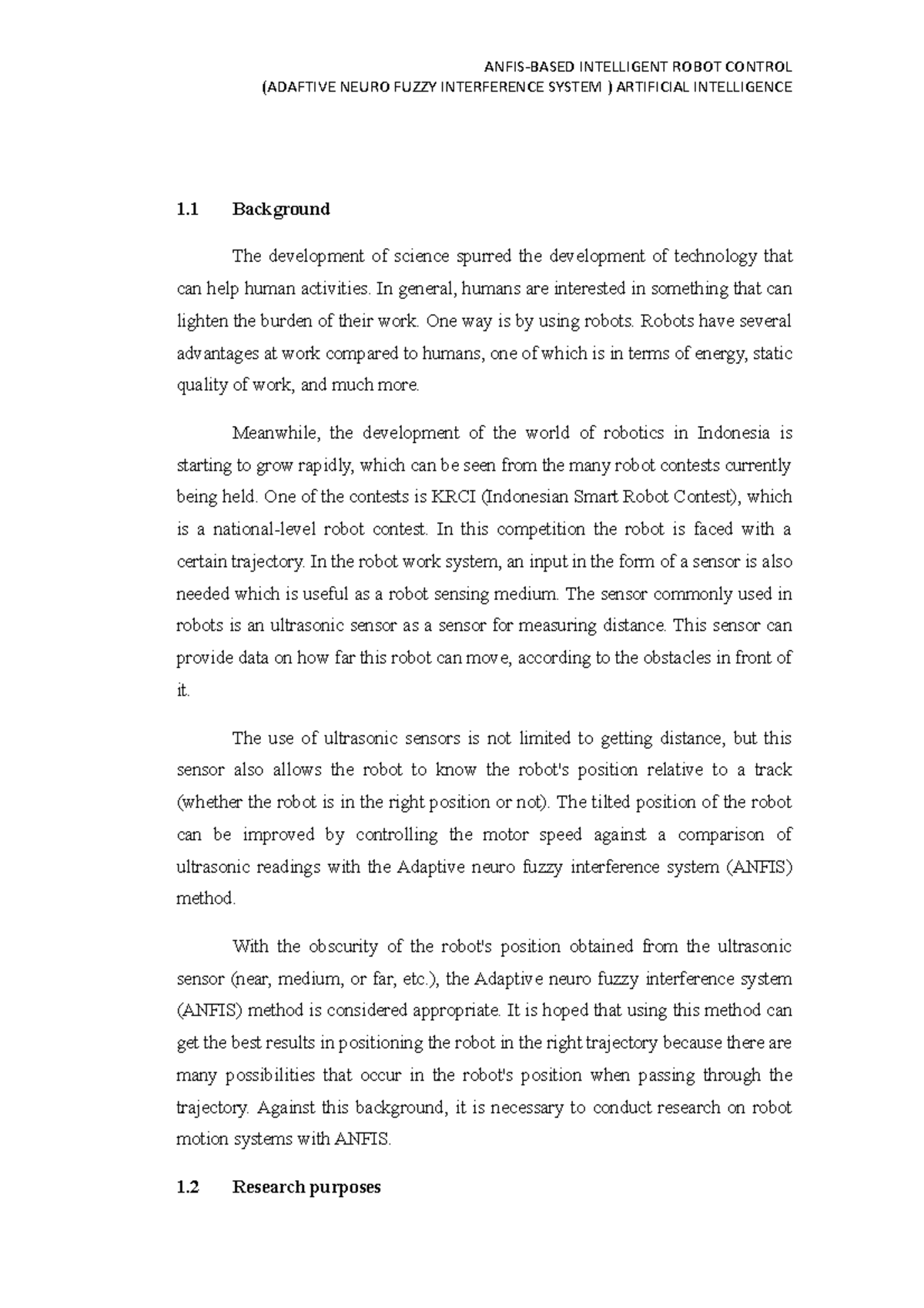Anfis Based Intelligent Robot Control Adaftive Neuro Fuzzy Interference System Artificial