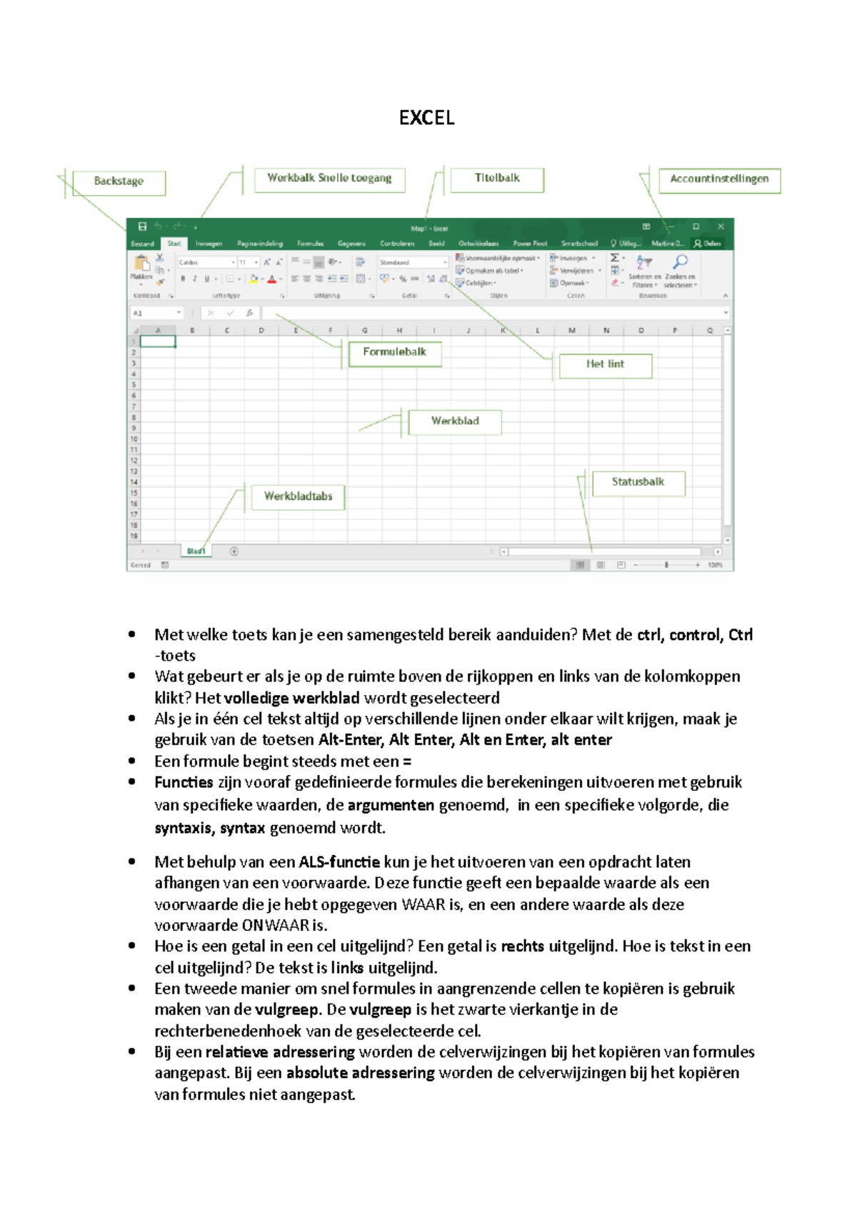 Excel - EXCEL Met welke toets kan je een samengesteld bereik aanduiden ...