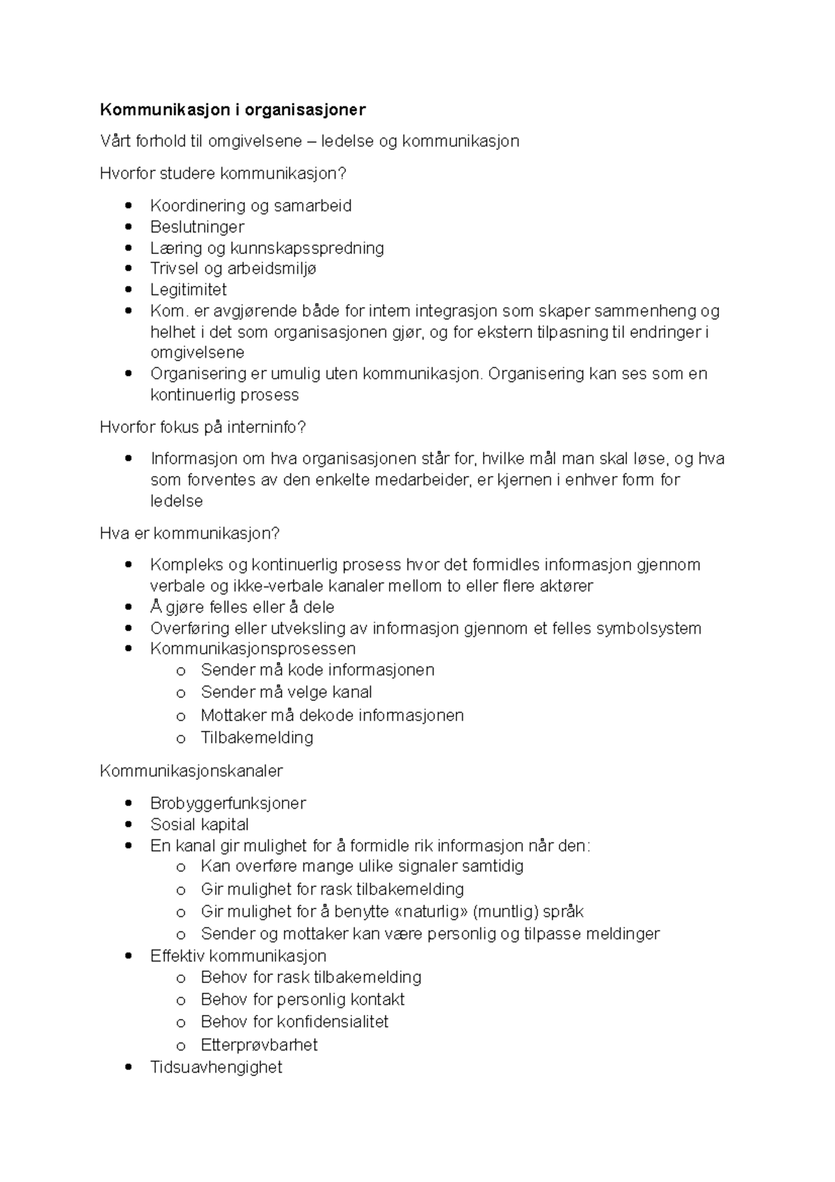 Kapittel 8 - Kommunikasjon i organisasjoner Vårt forhold til omgivelsene – ledelse og ...