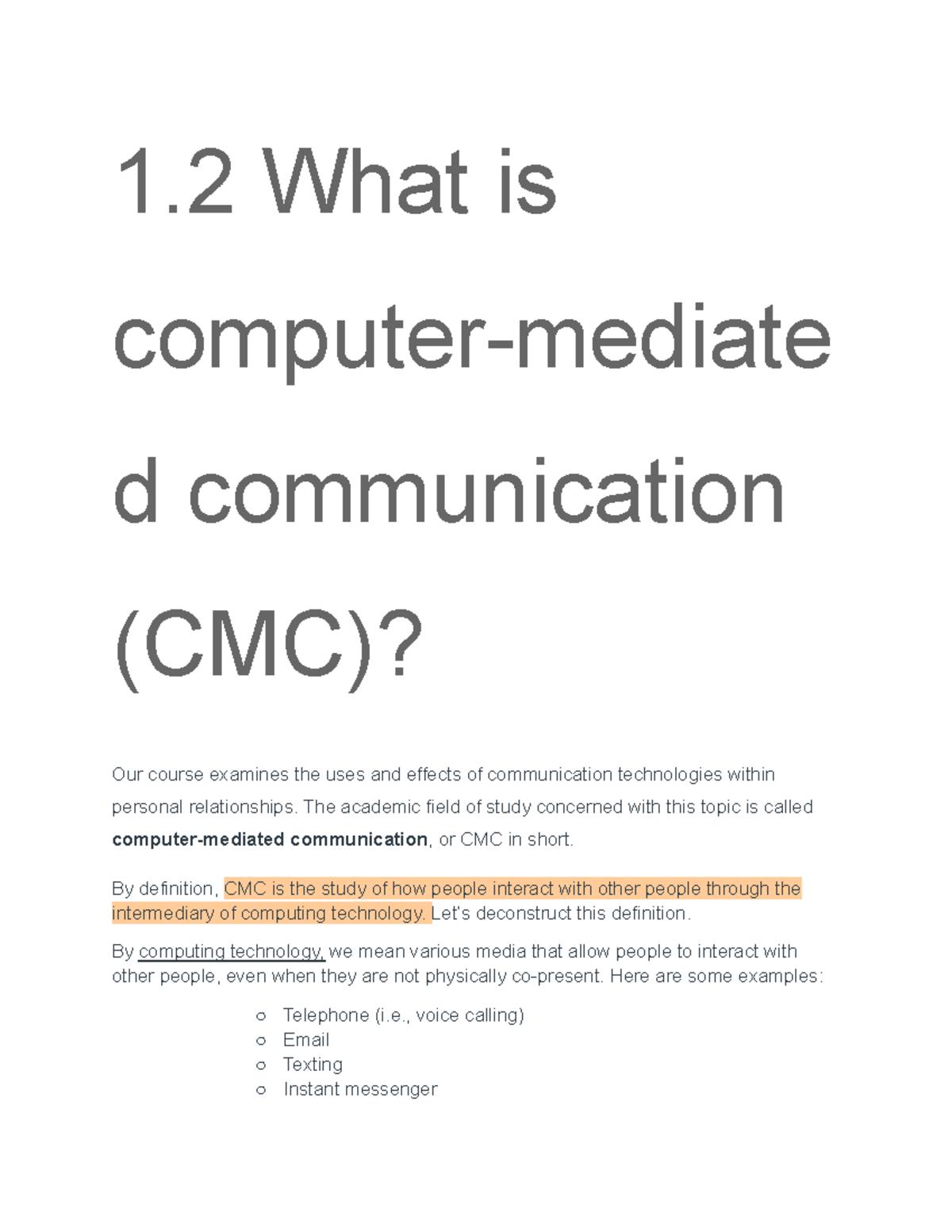Lecture 6-10 for class - 1 What is computer-mediate d communication ...