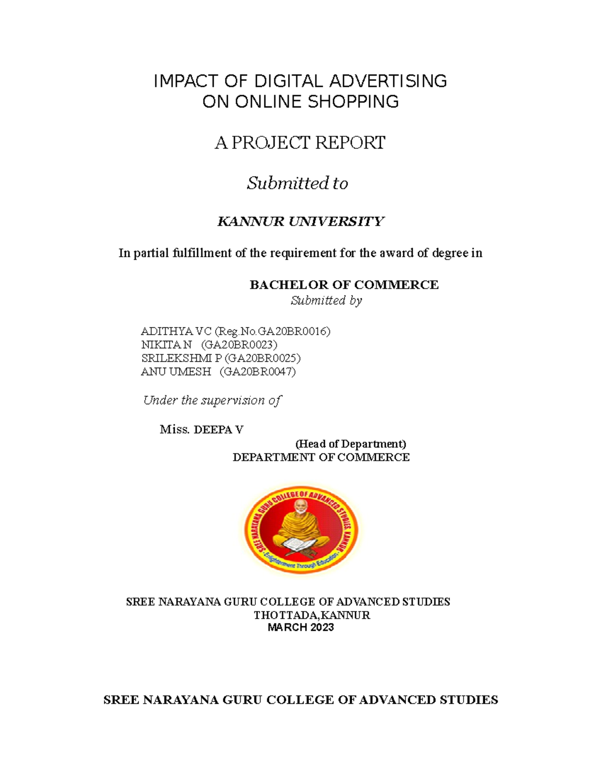 Impact OF Digital Advertising - IMPACT OF DIGITAL ADVERTISING ON ONLINE ...