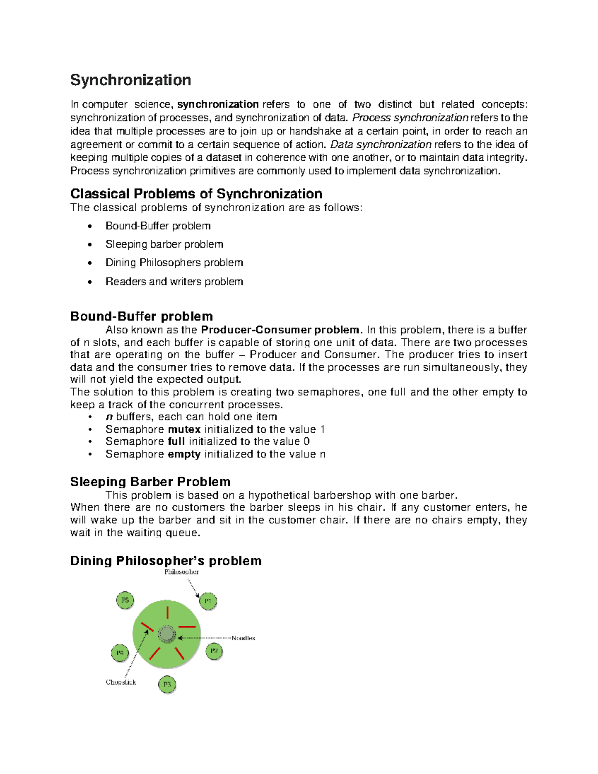 Synchronization Practice Synchronization In Computer Science Synchronization Refers To One 3388