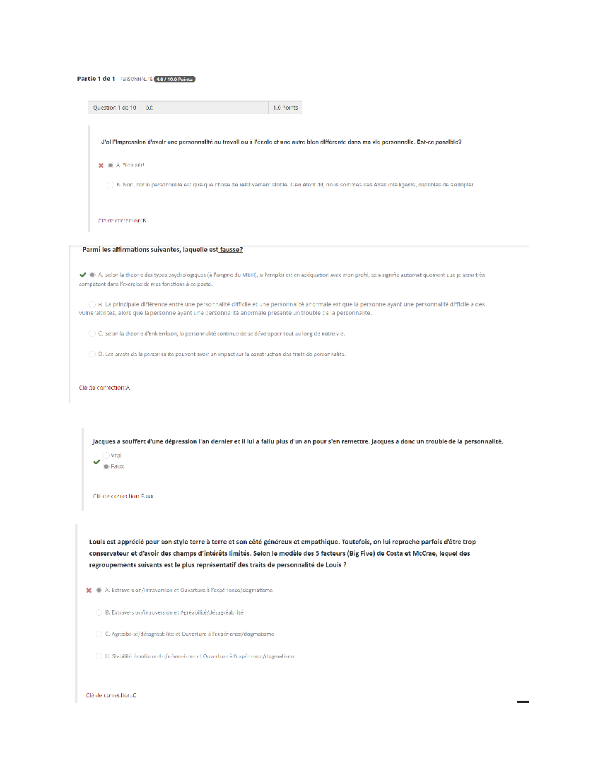 Quiz 1 - COMPORTEMENTS ET RELATIONS HUMAINES AU TRAVAIL - 3040100 - Studocu