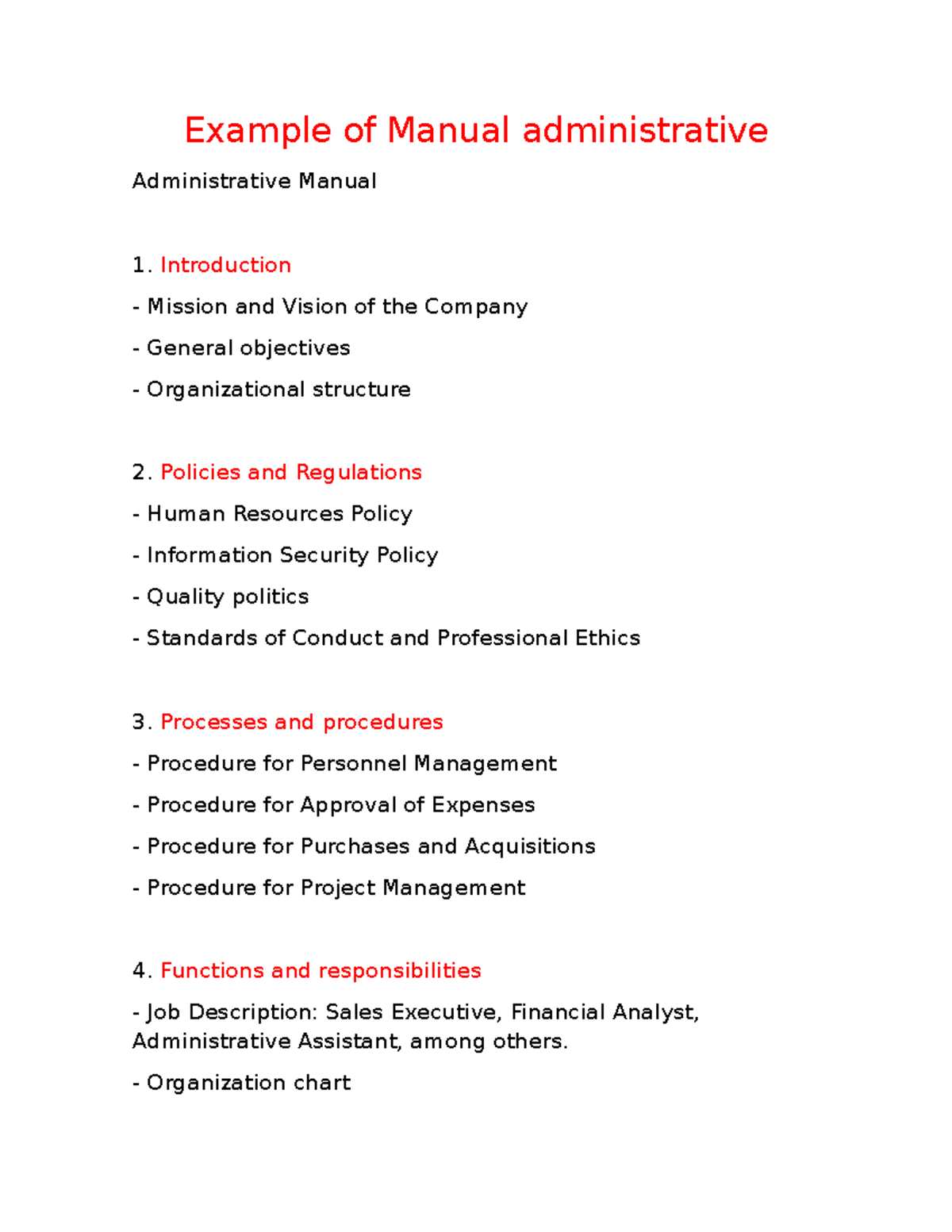 Example of Manual administrative - Example of Manual administrative ...