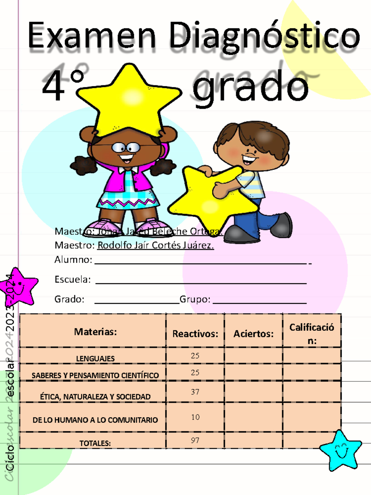 Examen Diágnostico - Jared Beleche - Examen Diagnóstico 4° grado ...