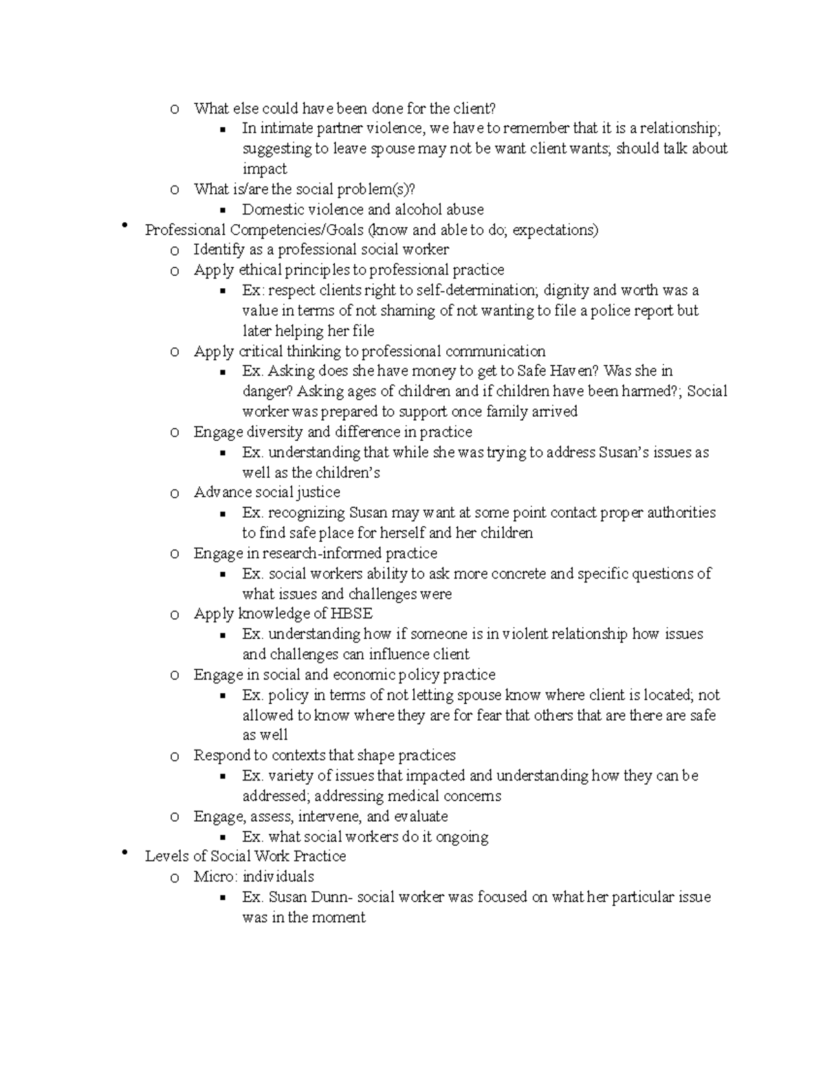 Social work 2 - Lecture notes 2 - o What else could have been done for ...