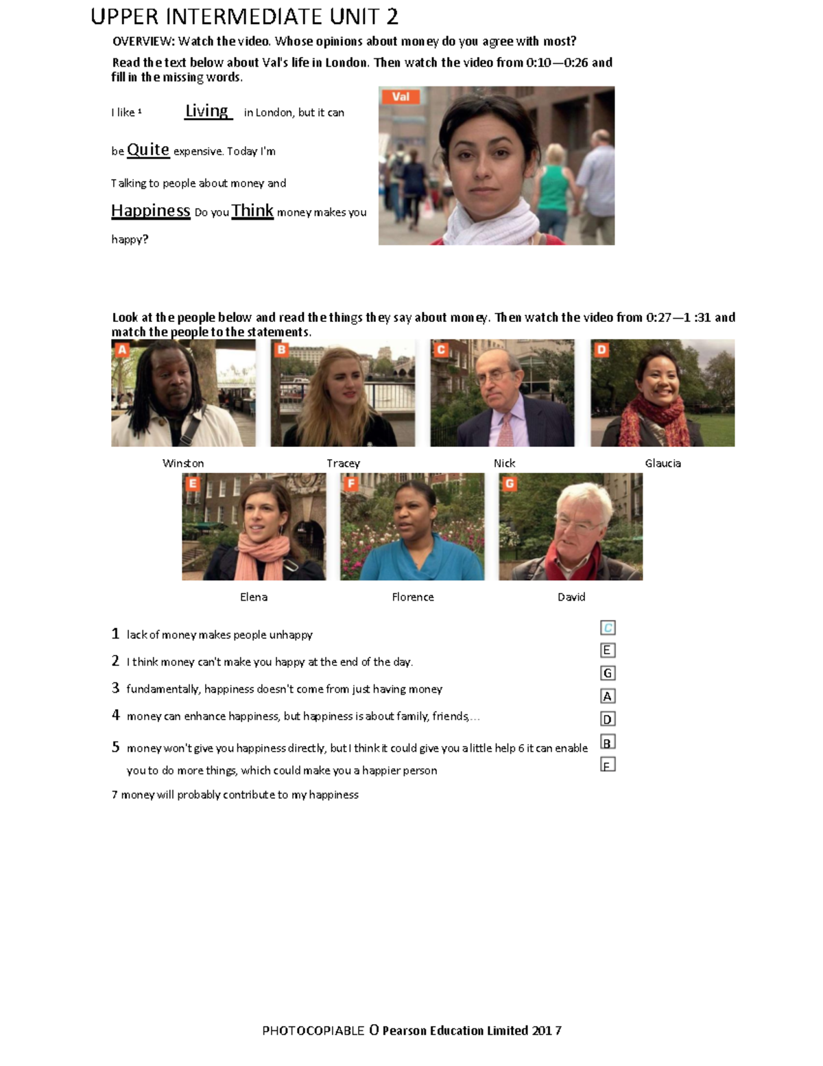 BBC Interviews unit 2 - espero te sirva - UPPER INTERMEDIATE UNIT 2 OVERVIEW: Watch the video ...