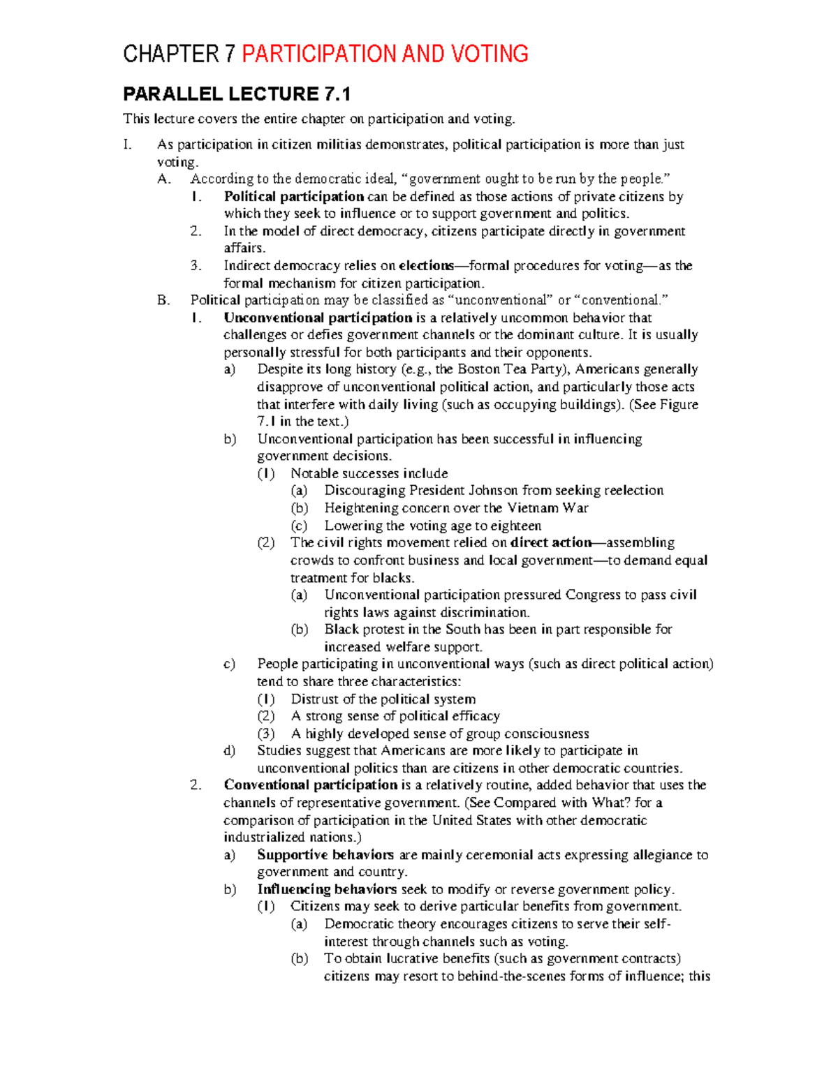 Ch07 Participation and Voting - CHAPTER 7 PARTICIPATION AND VOTING ...