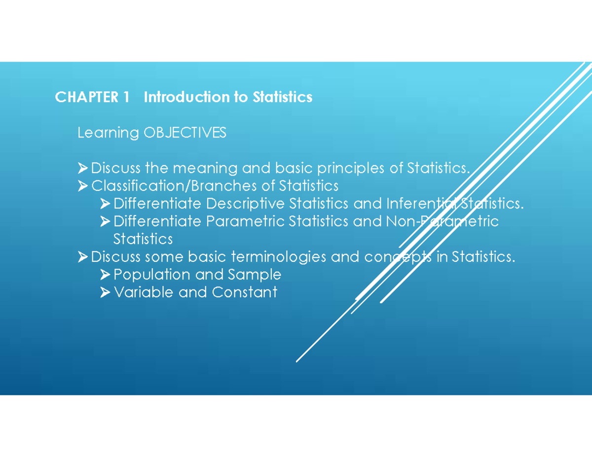 Module-1-EDA - Statistics - CHAPTER 1 Introduction to Statistics ...