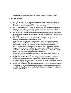 Timeline of RA. 1425 - TIMELINe of RA. 1425 April 3, 1956 April 3, 1956 ...