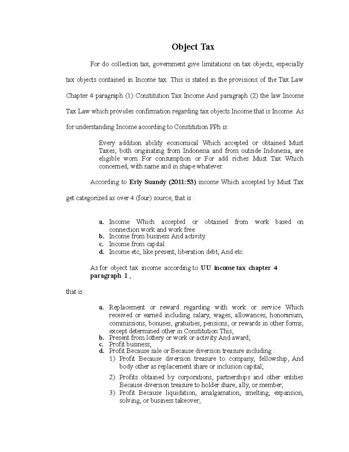 Object Tax Notes - Object Tax For do collection tax, government give ...