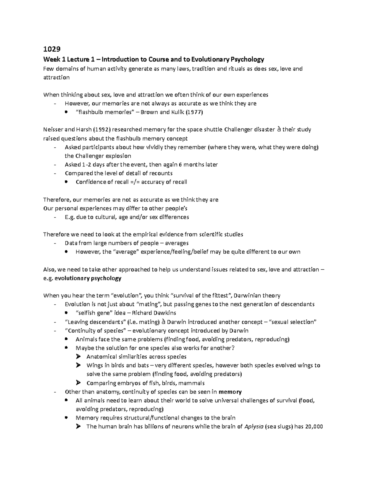 1029 - PSYC1029 HD Lecture Notes, T2 2022 - 1029 Week 1 Lecture 1 ...