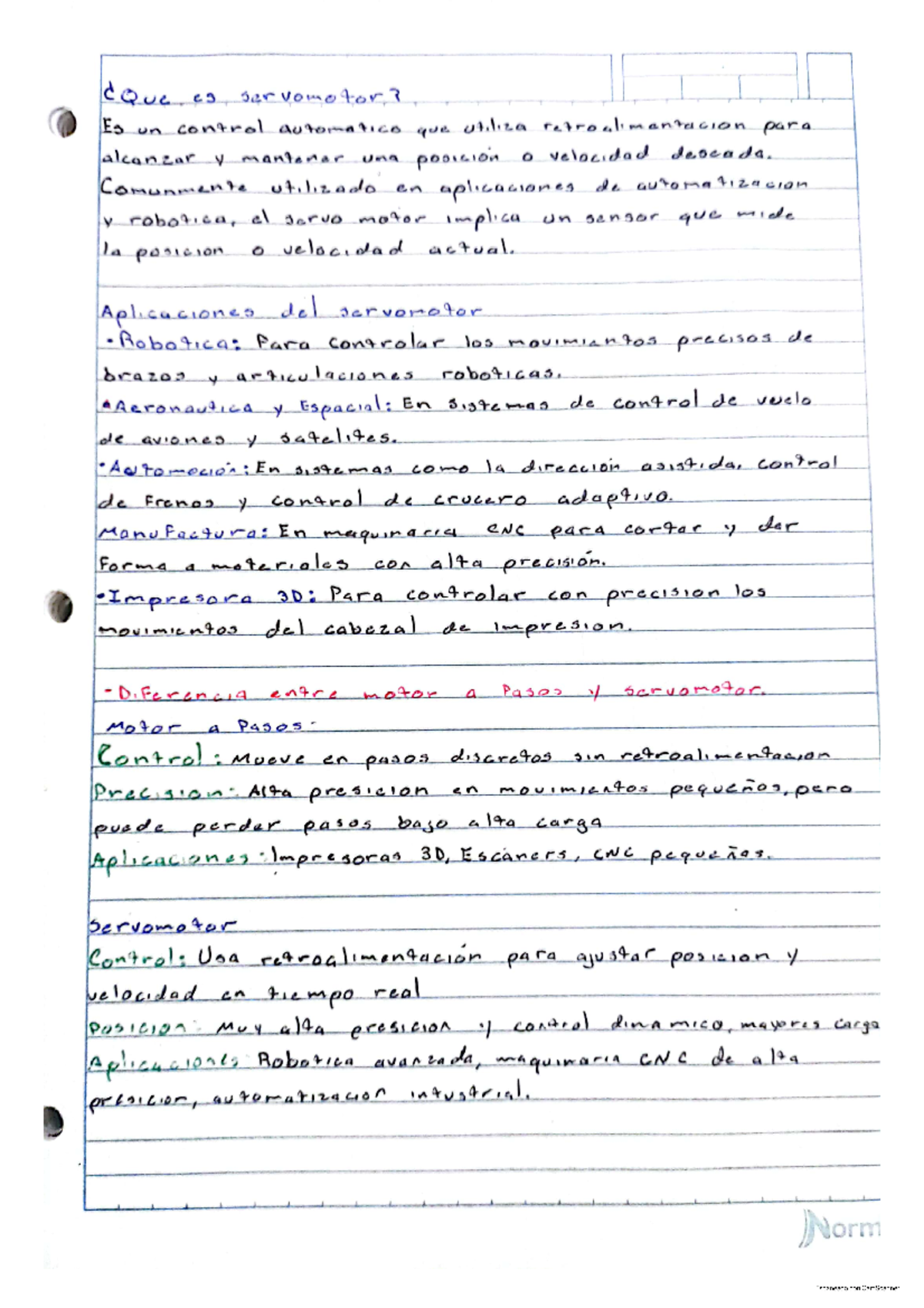 Servomotor - Ejercicio de inglés - dave eg servomotor? Es un control ...