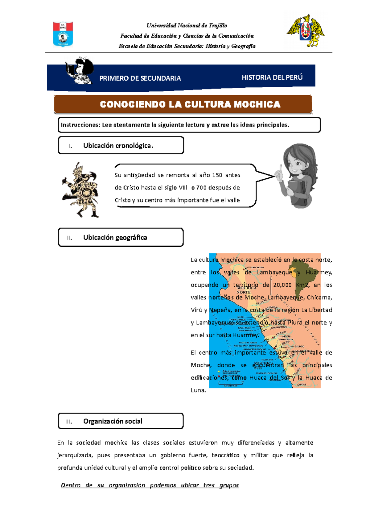 Lectura Cultura Moche - sjjsjsdhkajk - Facultad de Educación y Ciencias ...