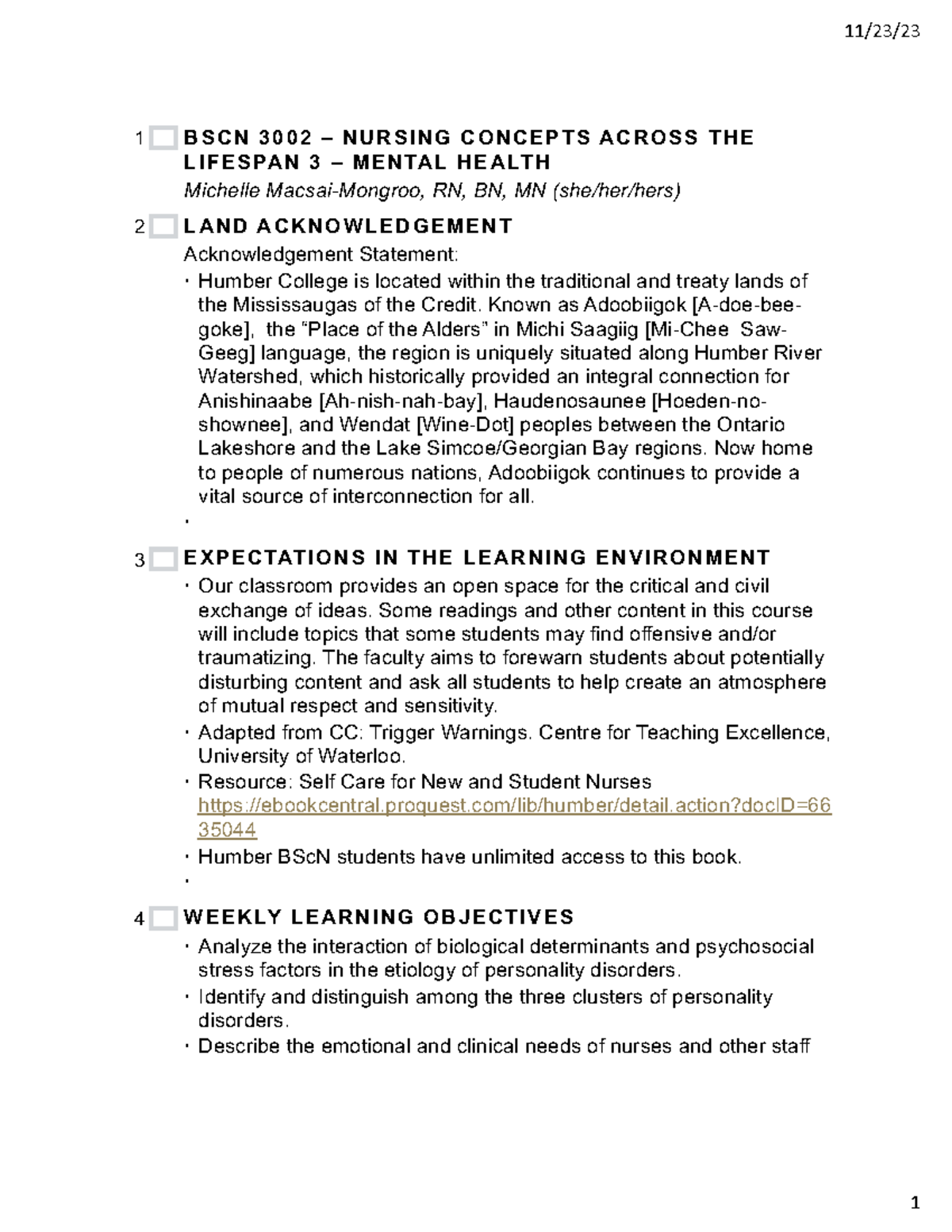 BSc N 3002 Week 12 Fall 2023 Student - 11/23/ 1 B S C N 3 0 0 2 – N U R ...