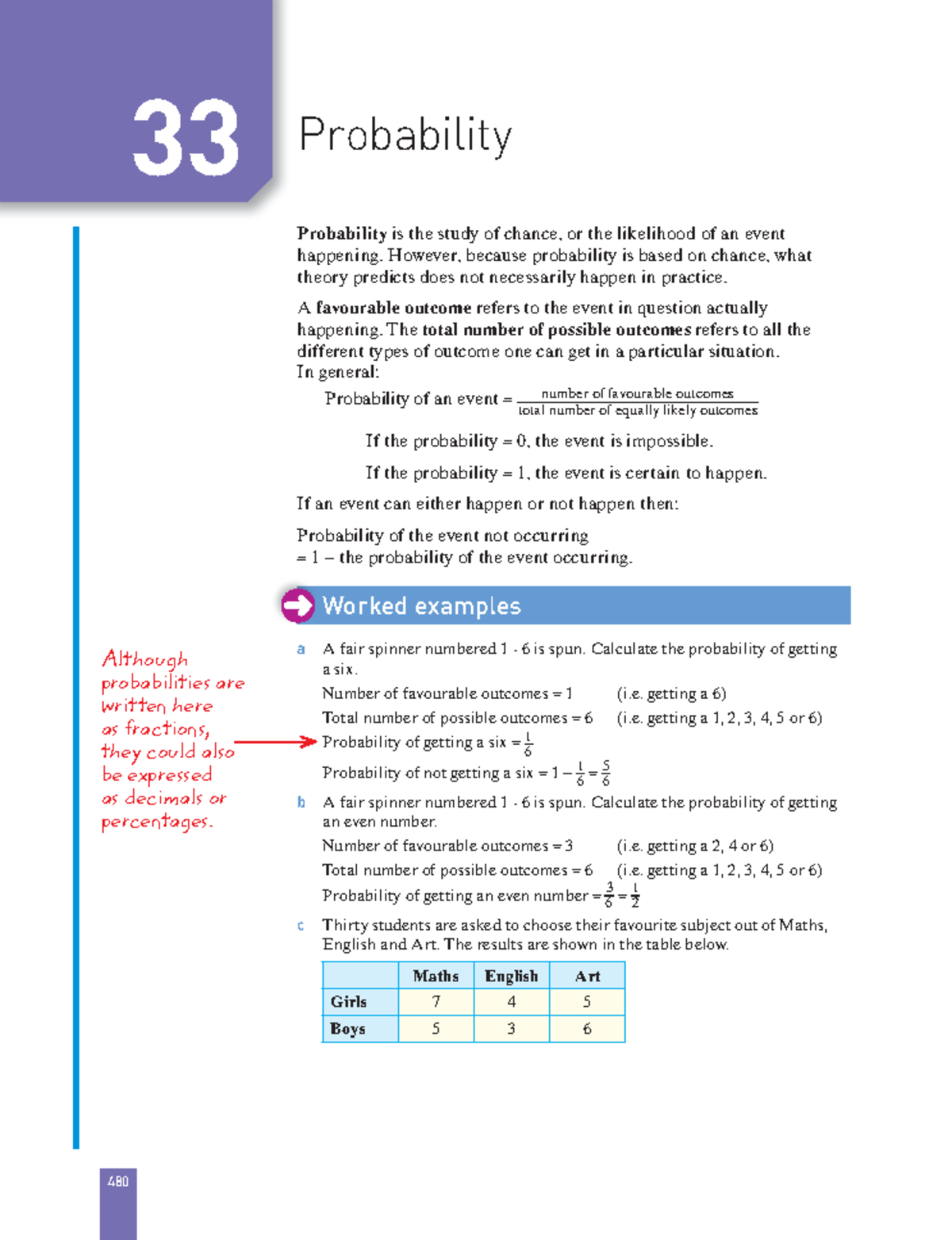 Probability - exercise - 33 Probability is the study of chance, or the ...