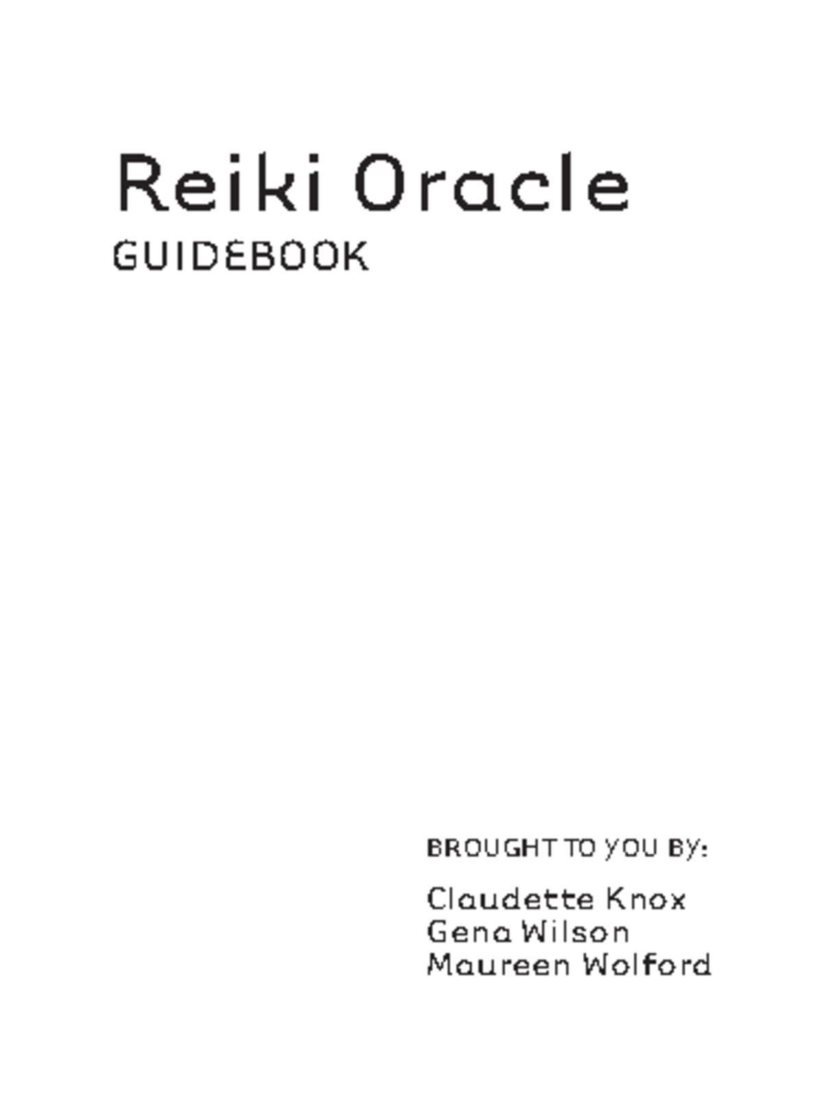 RDC33 book - dcfvgbhjnk - Reiki Oracle GUIDEBOOK Claudette Knox Gena ...