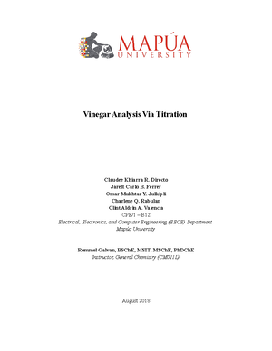 LAB-1 - Mapua University School of School of Chemical, Biological, and ...