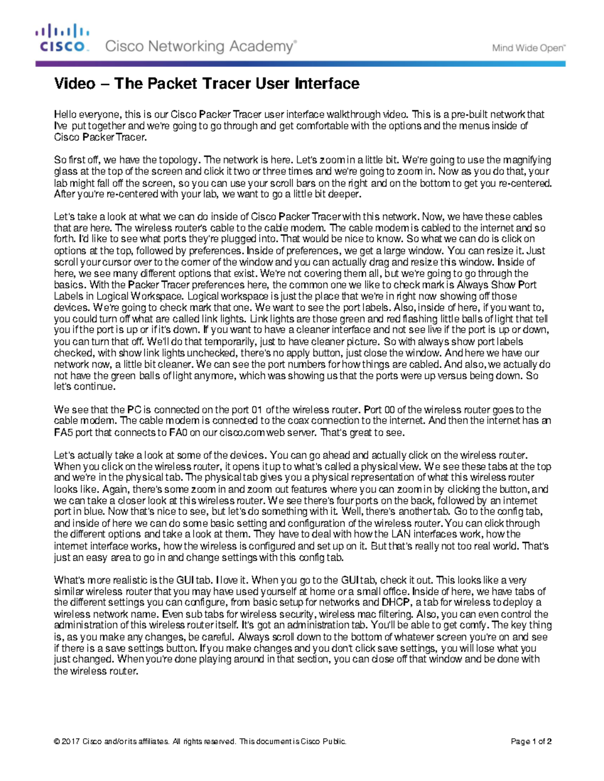 2.1.1.3 Video - The Packet Tracer User Interface - Computer Engineering ...