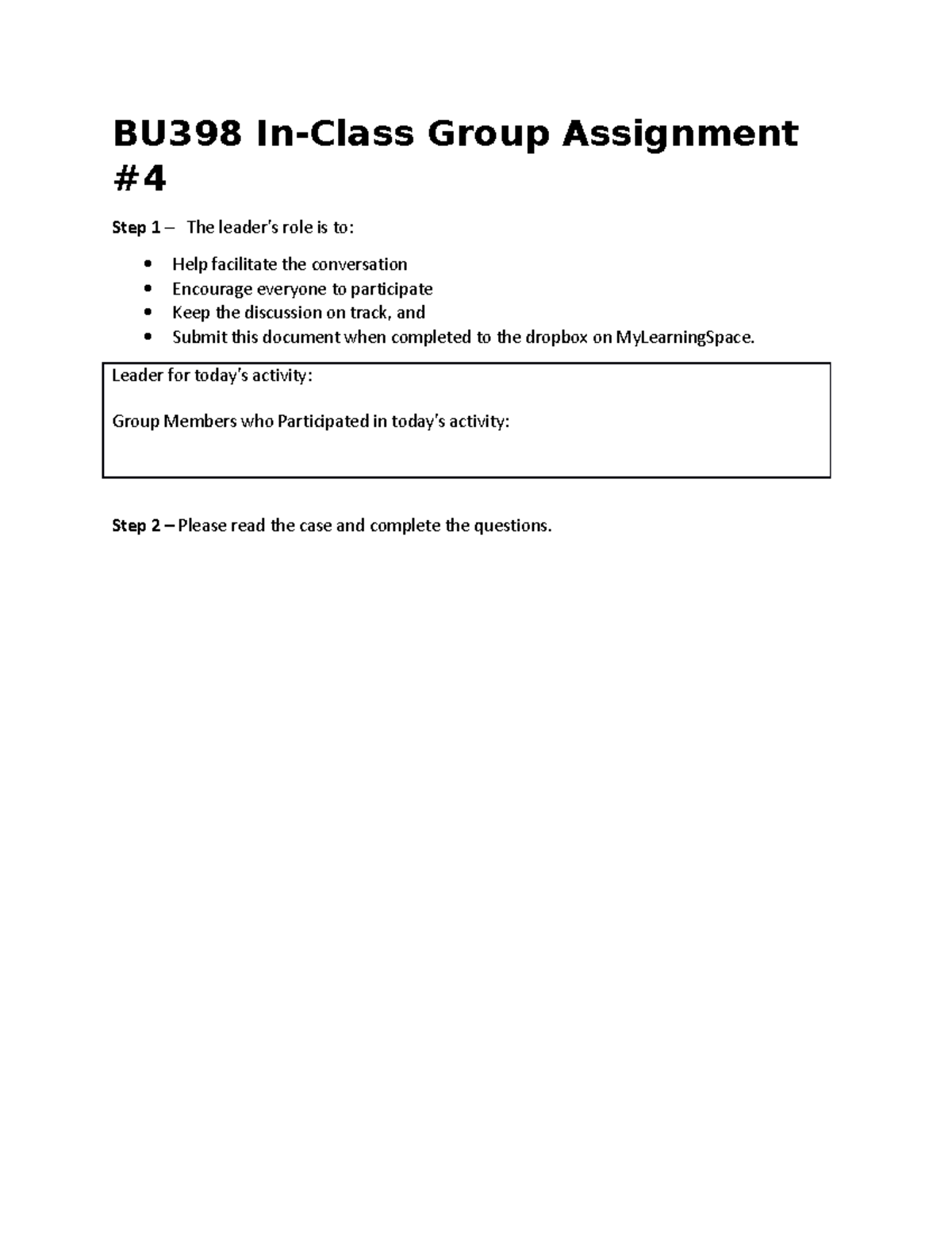 Ch2 case study - CBC Article on Auto Sector Uncertainty - BU398 In-Class Group Assignment Step 1 ...