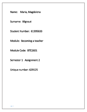 R-PFS 222 Assignment 1 - DIPLOMA IN GRADE R TEACHING E-ASSIGNMENT 1 ...