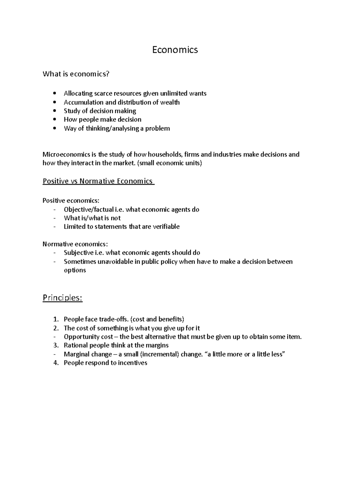 Economics - Economics What is economics? Allocating scarce resources ...