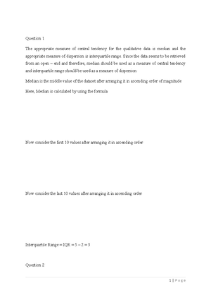 MATH 1053 Formulae Sheets and Tables - Quantitative Methods for Business - Studocu