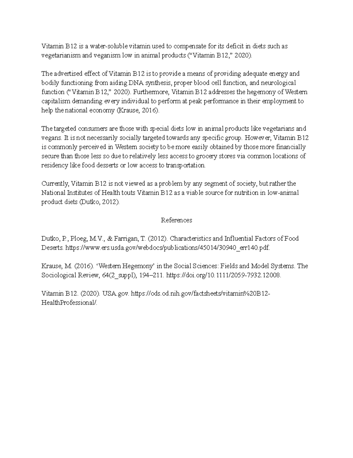 Anthro 134C- Brief Paragraph Identifying Brainstorming Drug Foods Today ...