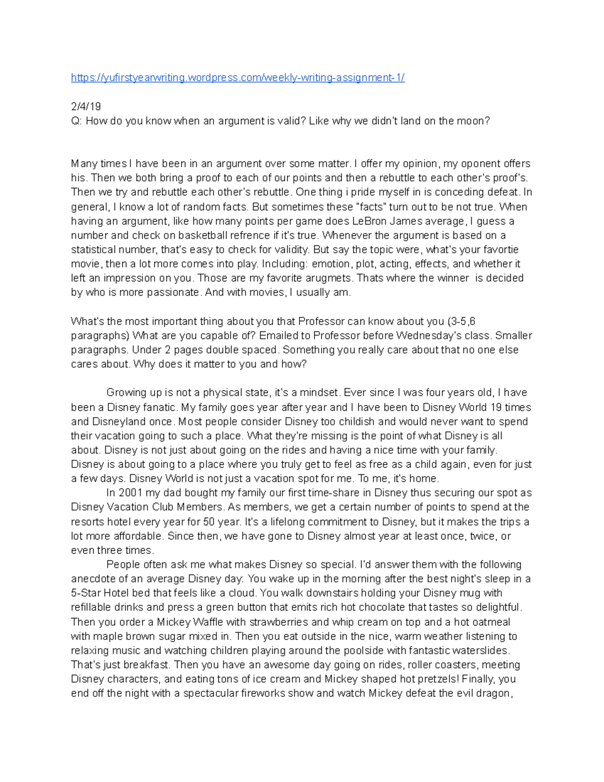 First Year Writing - Professor Brian Trimboli - FYWR 1001 - Studocu