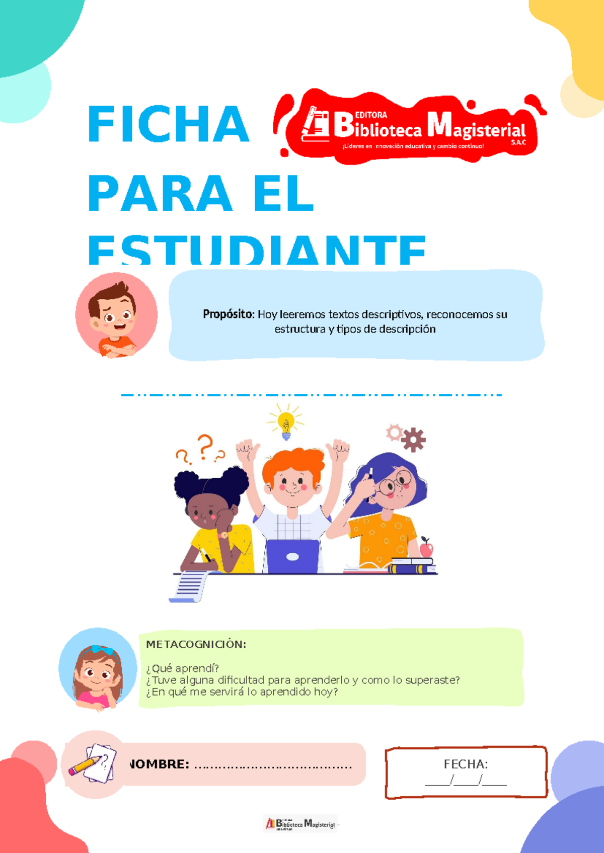 EXP2 S7 COM 5° - Ficha - ssddd - FICHA PARA EL ESTUDIANTE NOMBRE: - Studocu