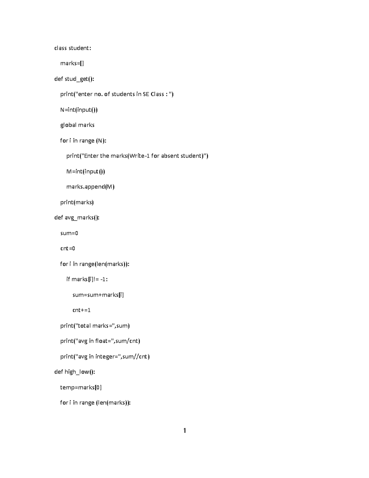 Code For Python Score Class Student Marks Def Stud get Print code-for-python-score-class-student-marks-def-stud-get-print