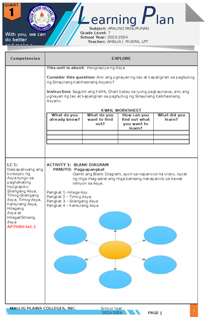 Atomistique - jnlk,ml - Learning Plan AP7 Q1 - Studocu