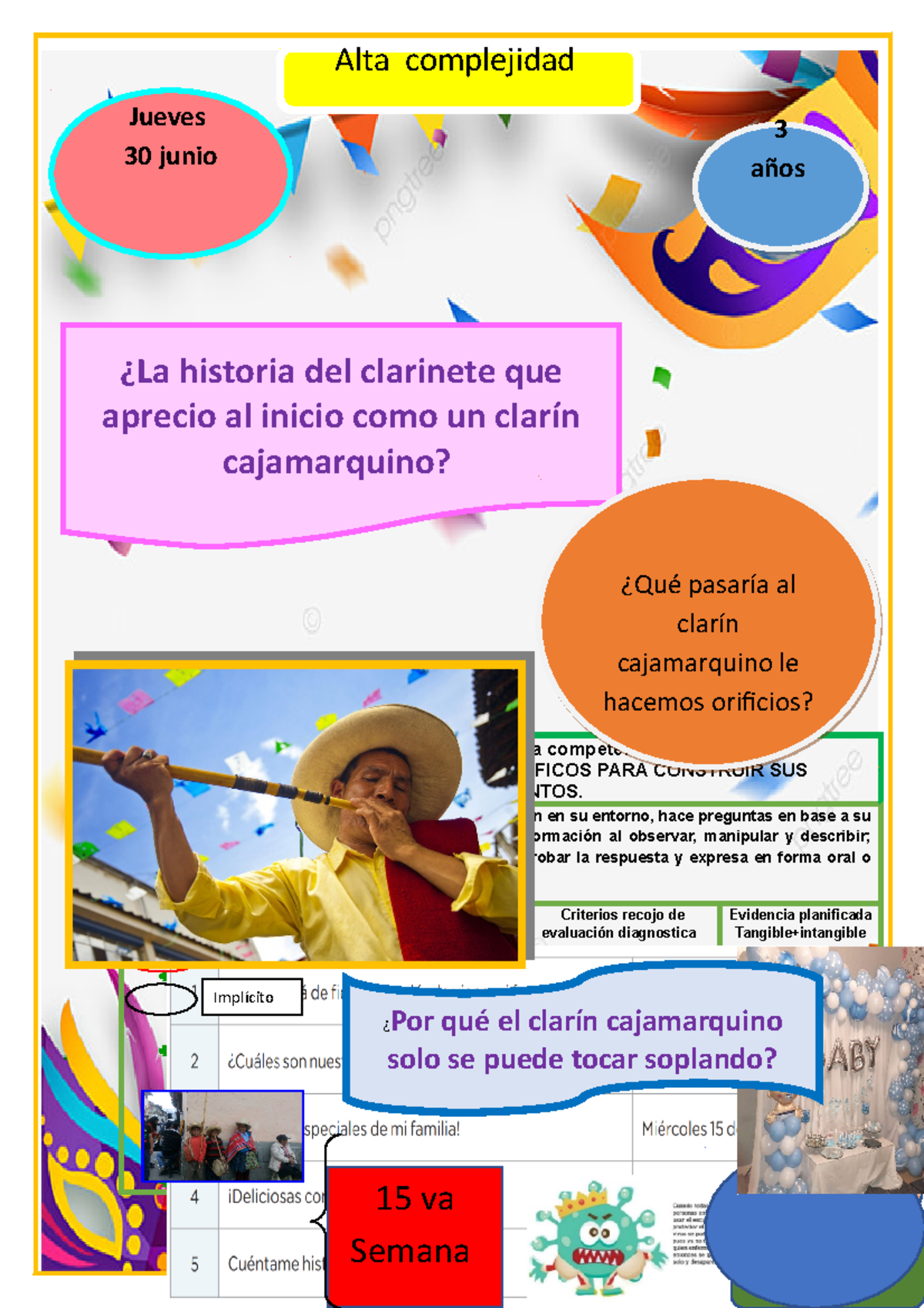 3 AÑOS jueves 30 junio -La historia del clarinete que aprecio al inicio ...