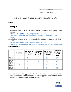 BIO 120 Milestone One Template - BIO 120 Milestone One Template Instructions: Replace the ...