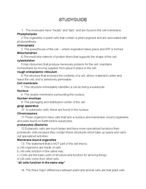 Photosynthesis Study Guide - BIOL 110 - Studocu