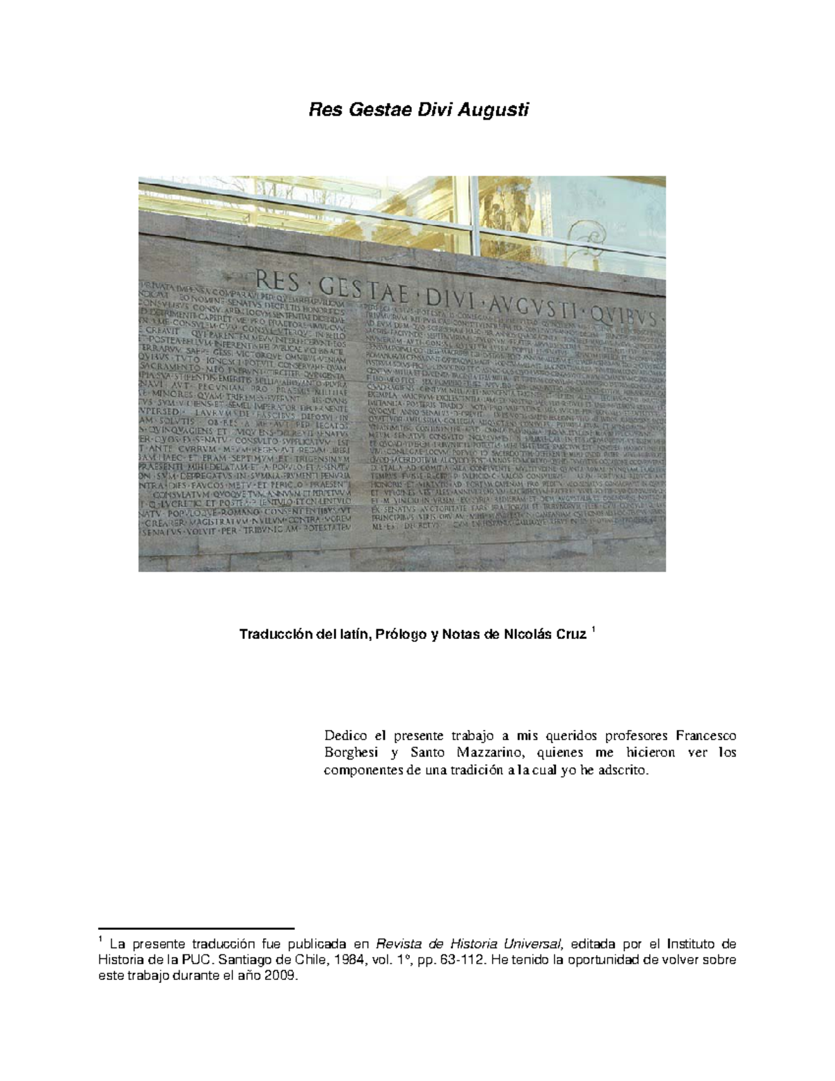 "Res Gestae" - contenido e información como fuente - Res Gestae Divi ...