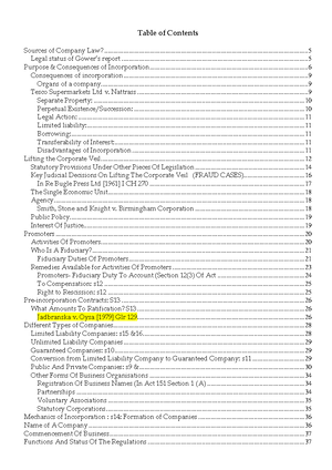 451864433 - Company law case briefs - COMPANY LAW II CASE BRIEFS CASE ...