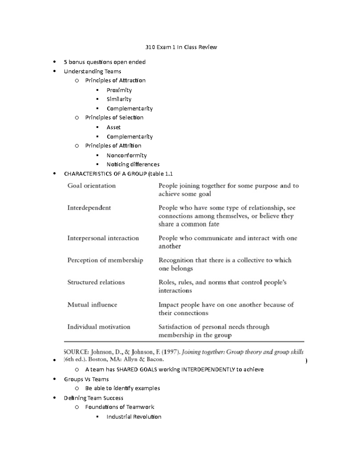 310 Exam 1 In Class Review - 310 Exam 1 In Class Review 5 bonus ...