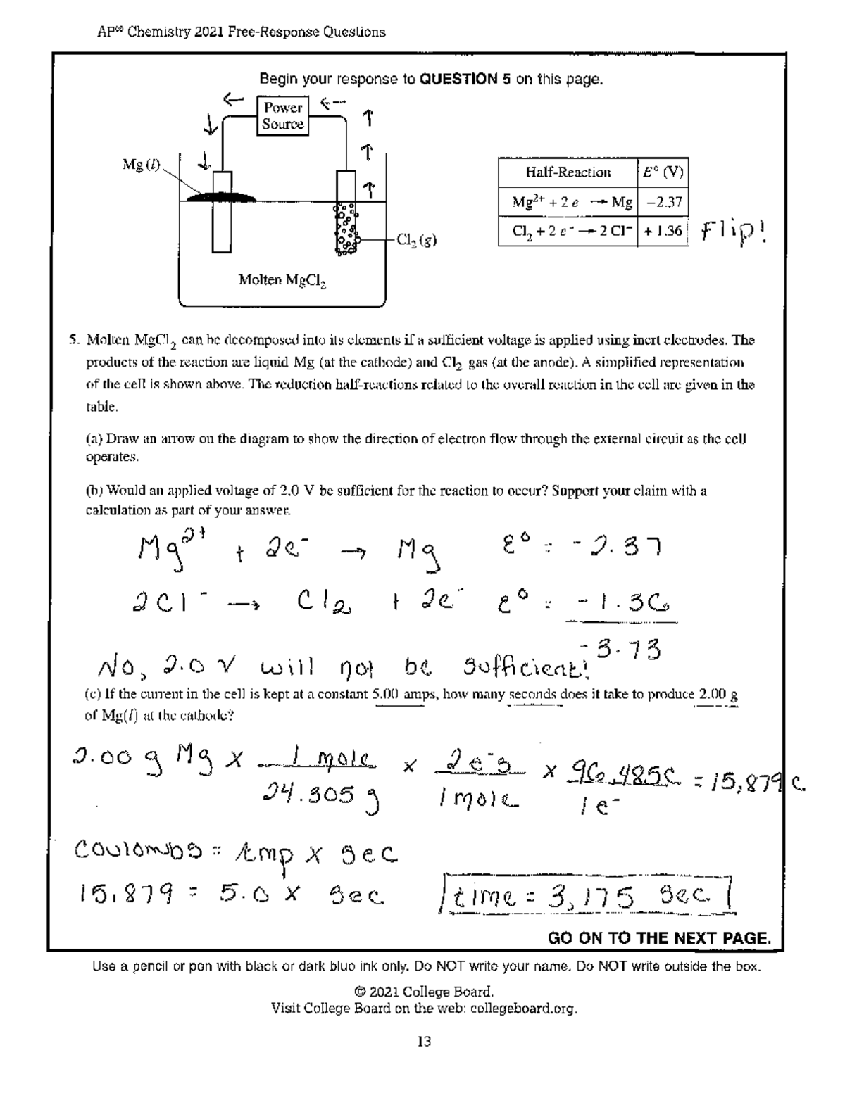 FRQ 5-7 ap chemsitry practice free response questions - Studocu