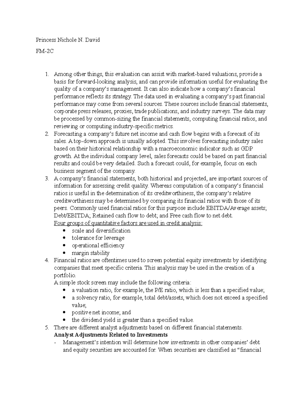 (Applications of Financial Statements) - Princess Nichole N. David FM ...