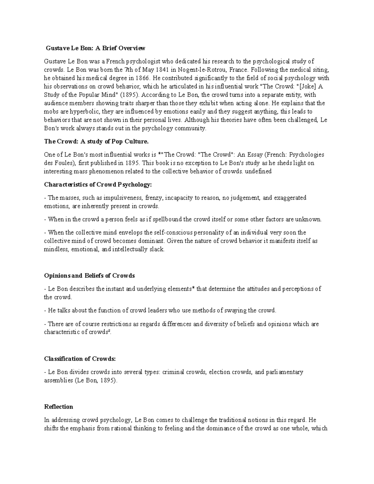 Gustave Le Bon - Le Bon was born the 7th of May 1841 in Nogent-le ...