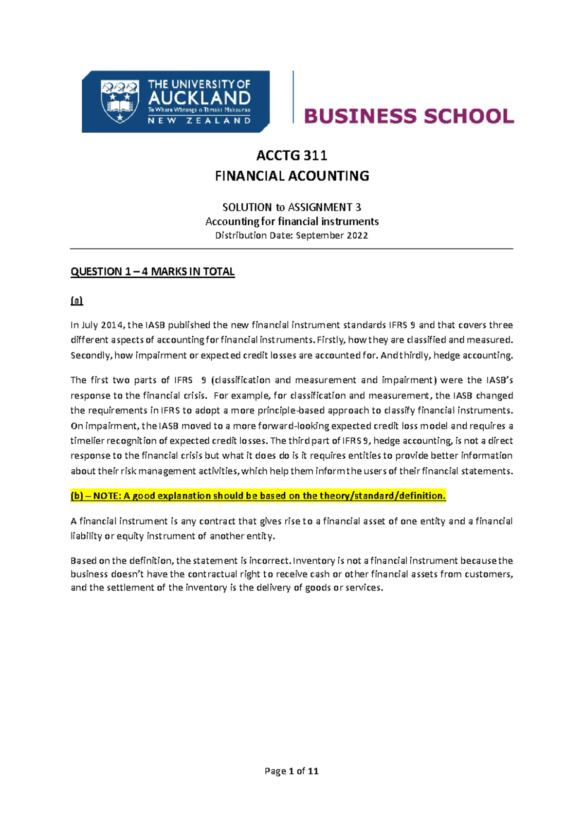 ( Solution) Assignment 3 - Module 3, ACCTG 311 2022SC - ACCTG 311 ...